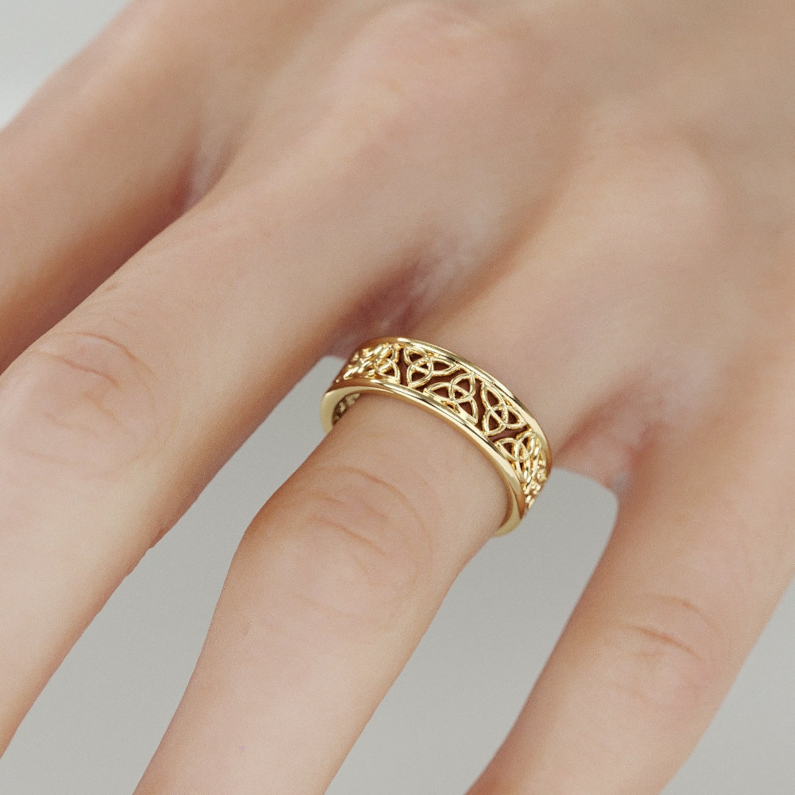 14K Gold Trinity Knot Women Wedding Ring Handmade 14k Gold | Etsy