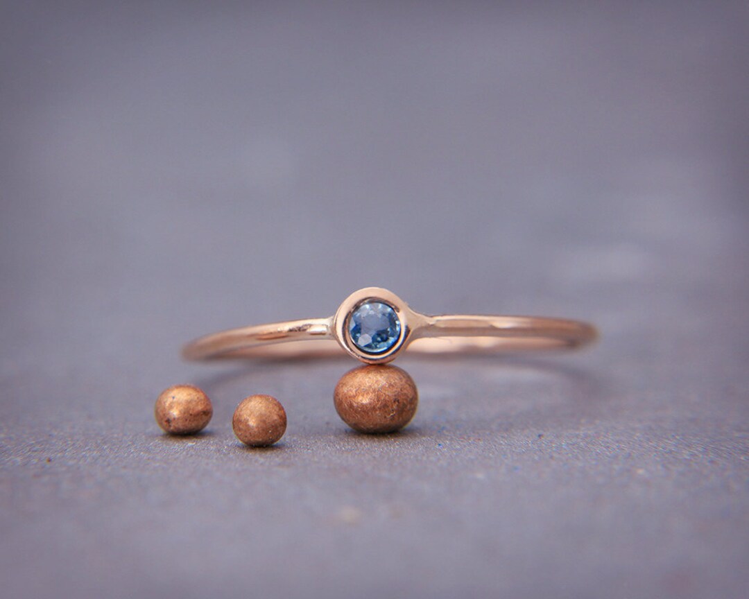 Something Blue Sapphire Ring Septembr Birthstone|handmade Solid 14K ...