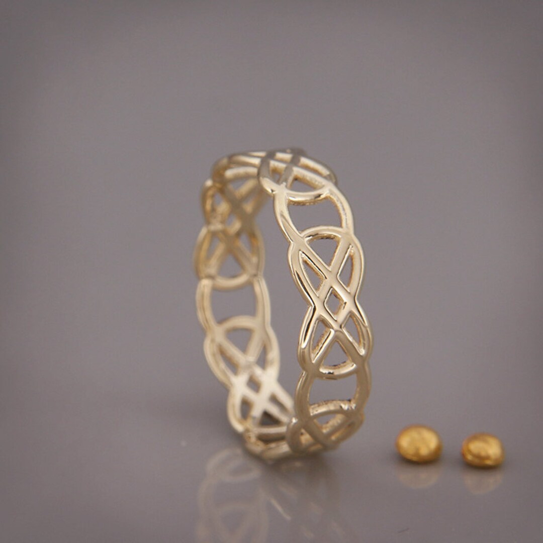 14K Gold Celtic Knot Wedding Ring | Handmade 14k Gold Celtic Women ...
