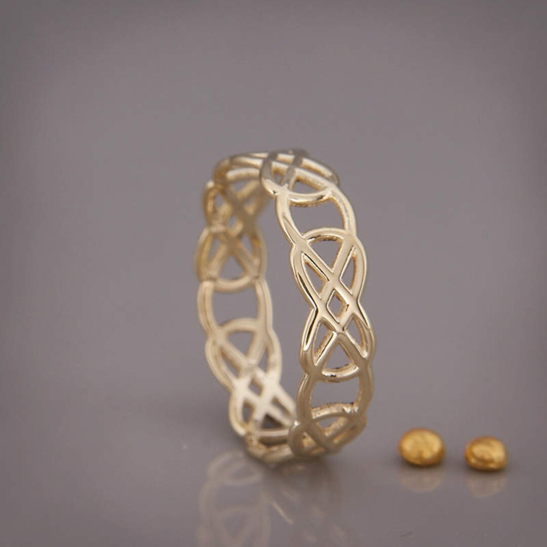 14K Gold Celtic Knot Wedding Ring | Handmade Solid 14k Gold Celtic Knot ...