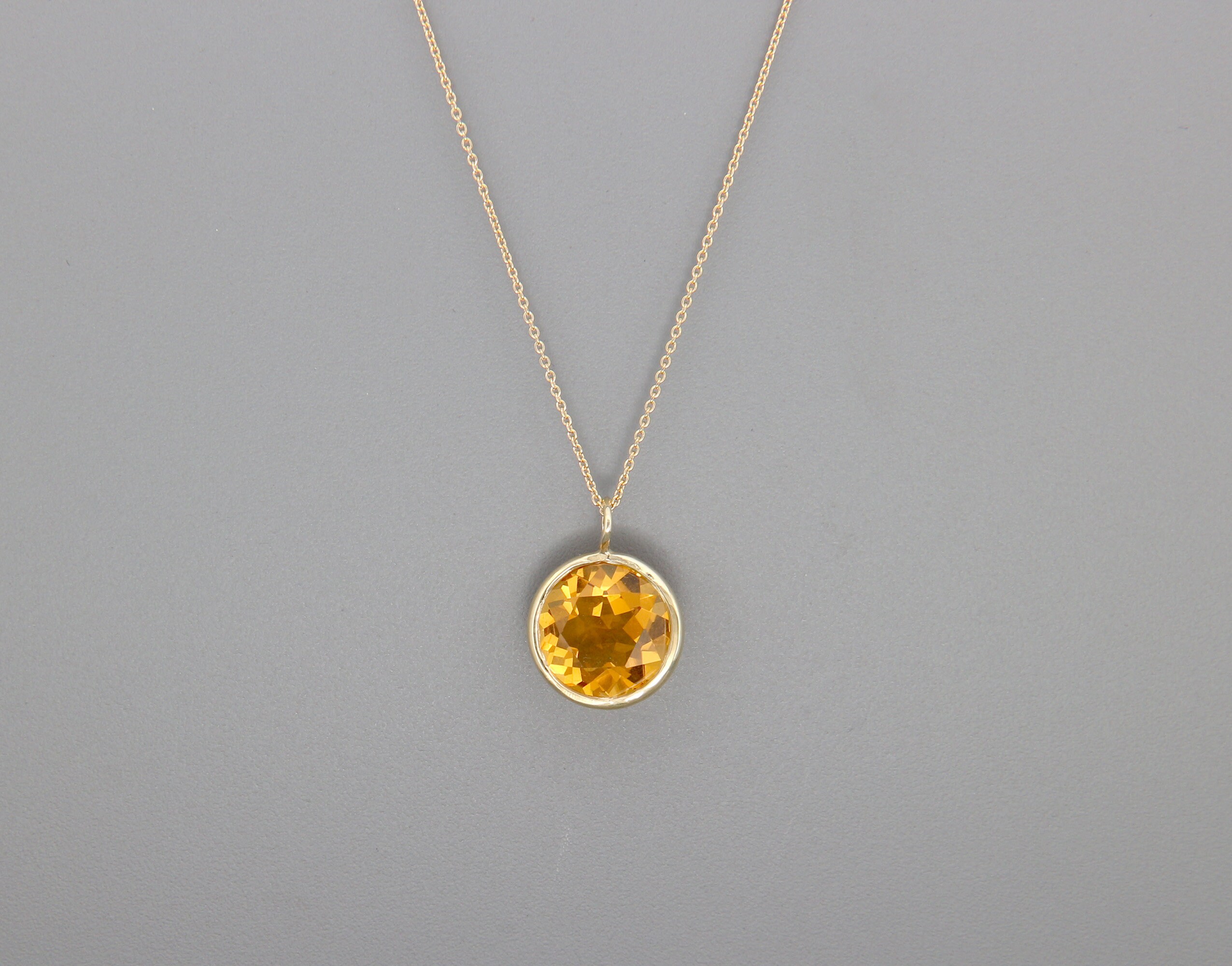 14K Gold Citrine Necklace With Hidden Star of David | Citrine Star of ...