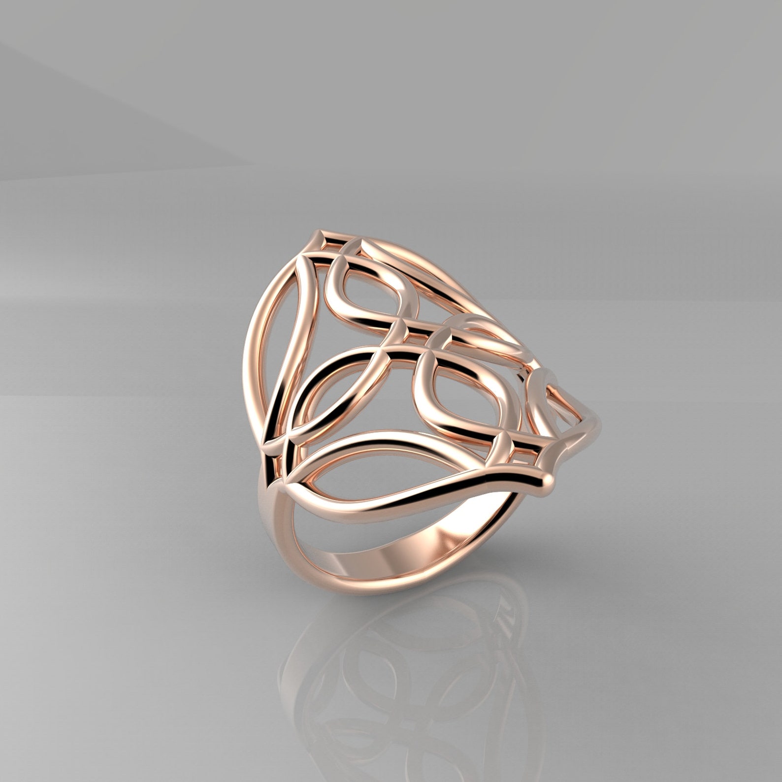 14K Rose Gold Celtic Women Wedding Ring Solid 14k Rose Gold - Etsy