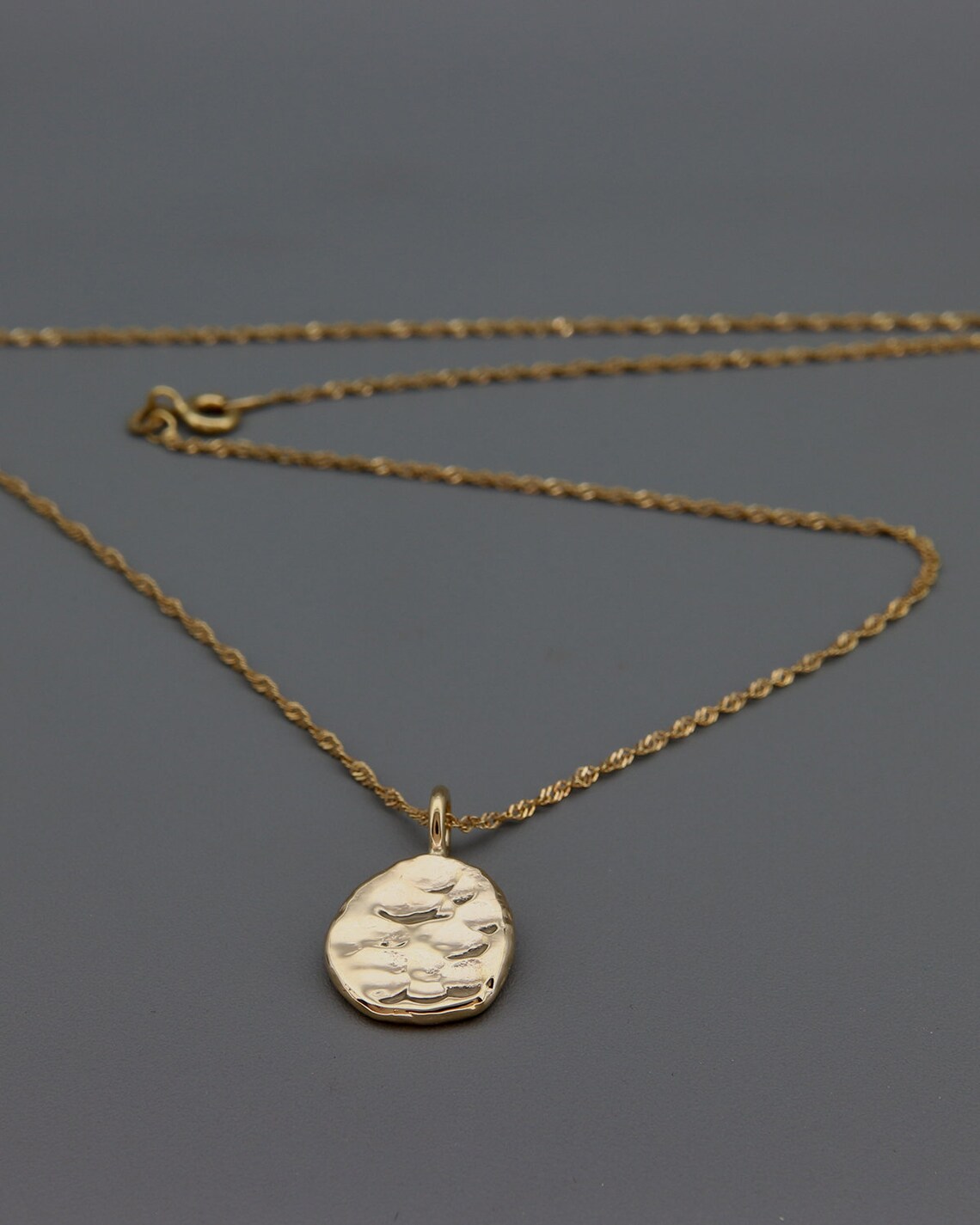 Solid 14K Gold Nugget Necklace | 14k Recycled Gold Necklace With a Big ...