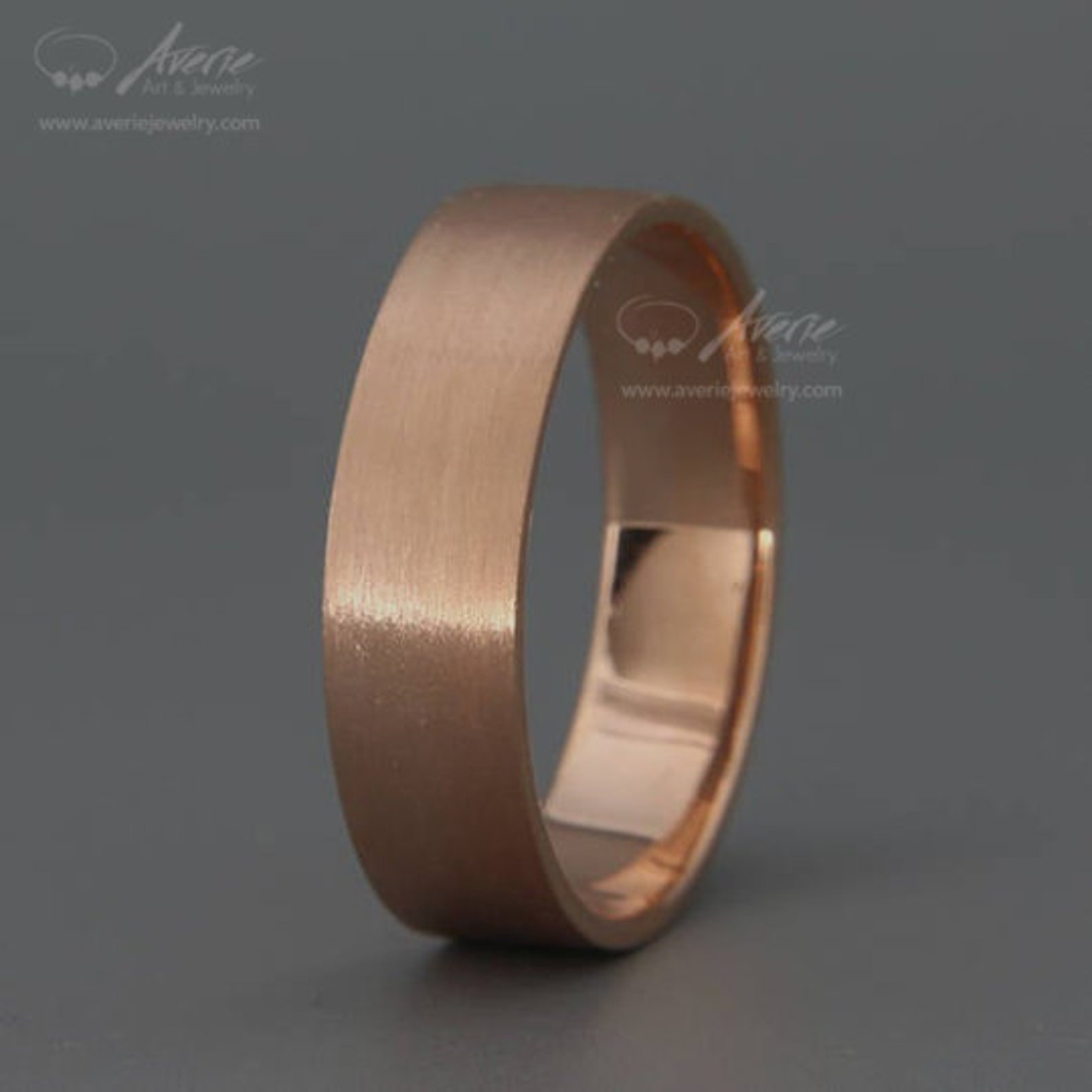 Rose Gold Mens Wedding Band 14k Rose Gold Matte Men Wedding - Etsy