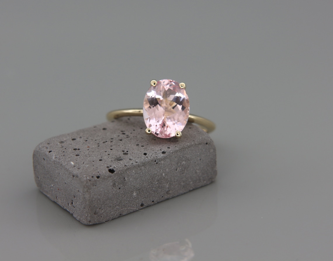 14k Yellow Gold Morganite Ring Yellow Gold Morganite | Etsy