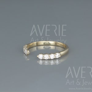 14K Gold Open Shank Wedding Ring Set With Diamonds | Handmade Diamond ...