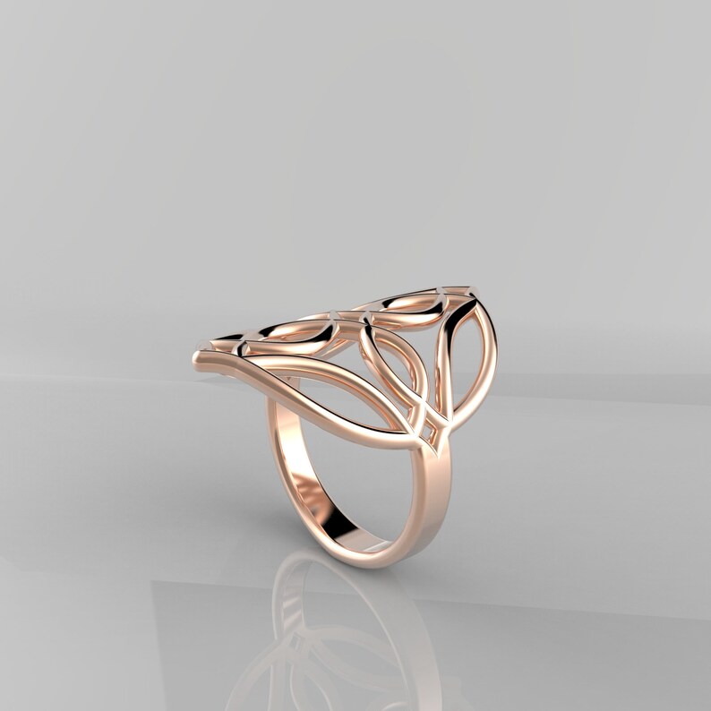 14K Rose Gold Celtic Women Wedding Ring Solid 14k Rose Gold - Etsy