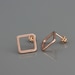 Square Rose Gold Earrings Brushed 14K Rose Gold Square - Etsy