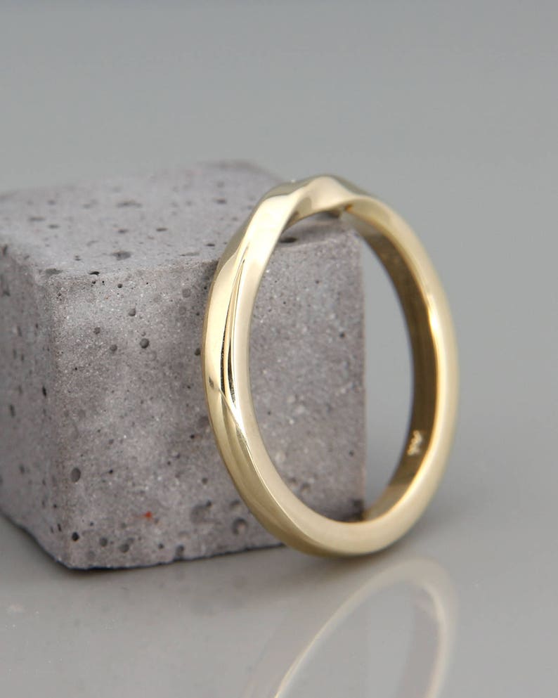 14k Gold Mobius Women Wedding Ring Handmade Solid 14K - Etsy