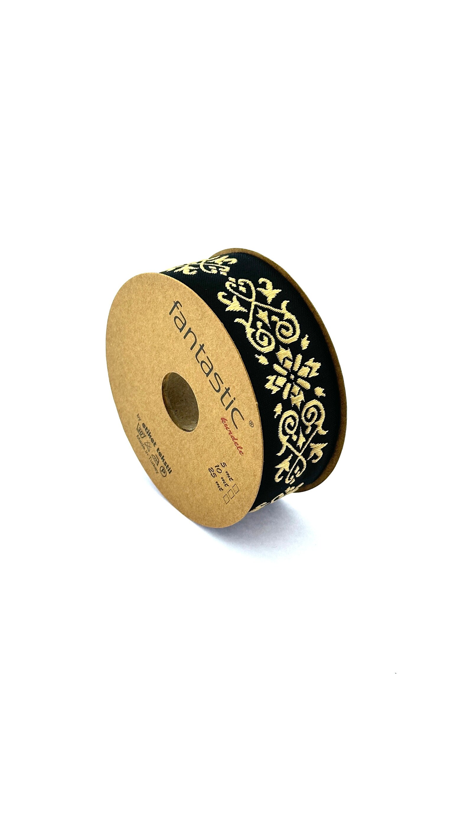 Black and Gold Jacquard Ribbon for DIY Clothing, Sewing and Home Decor ...