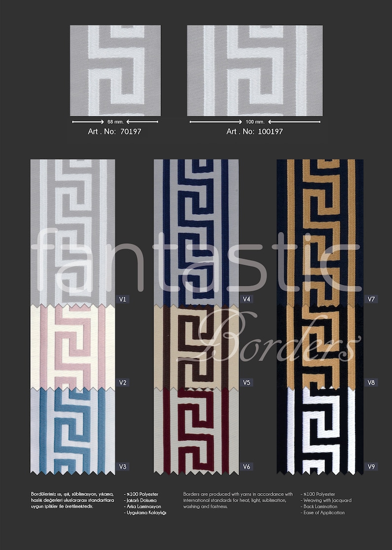 Greek Key Drapery Trim: Jacquard Upholstery Border, Sewing ...