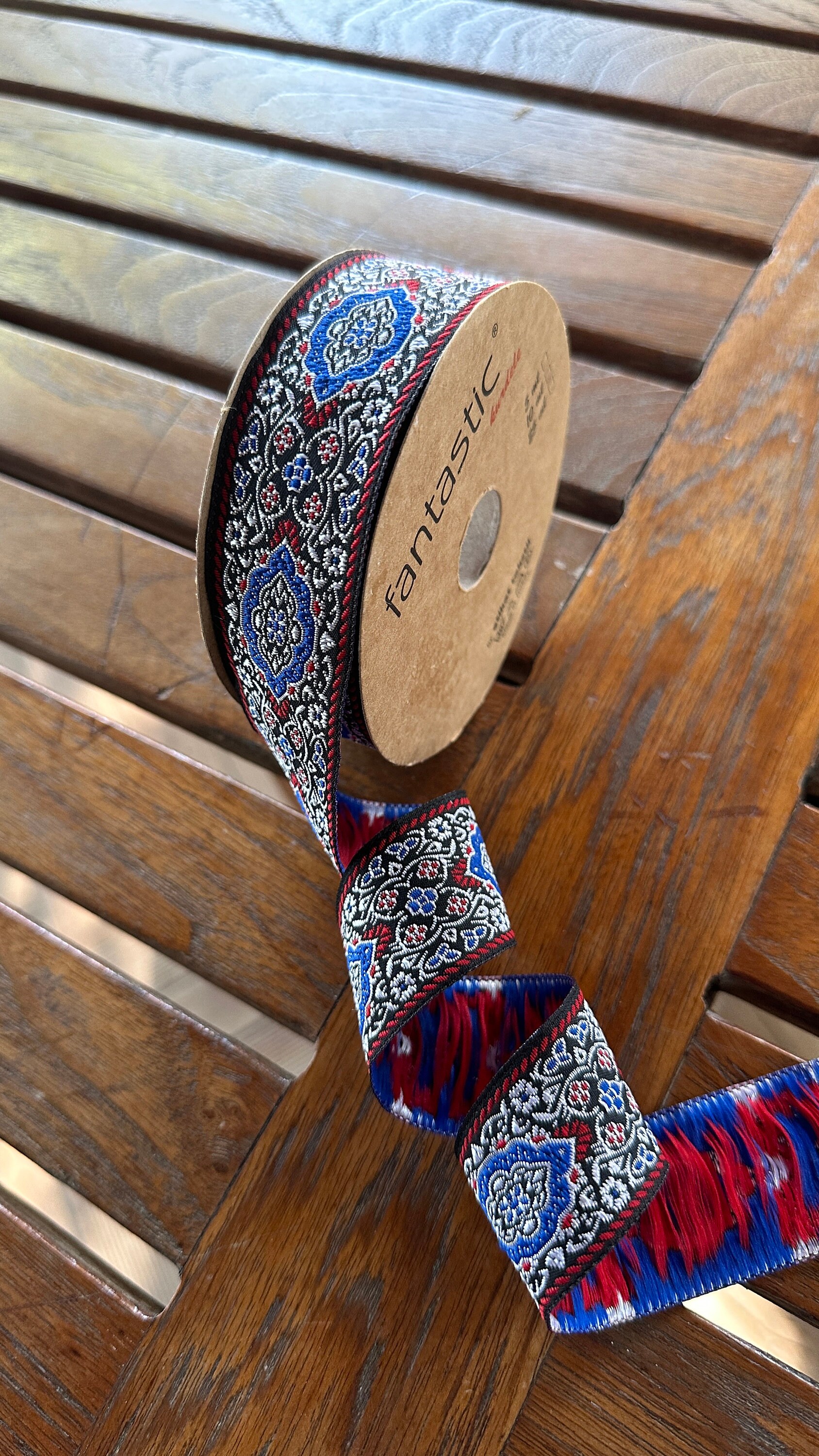 Medieval Inspired Blue Jacquard Ribbon Trim (1.37 Inches), Upholstery ...