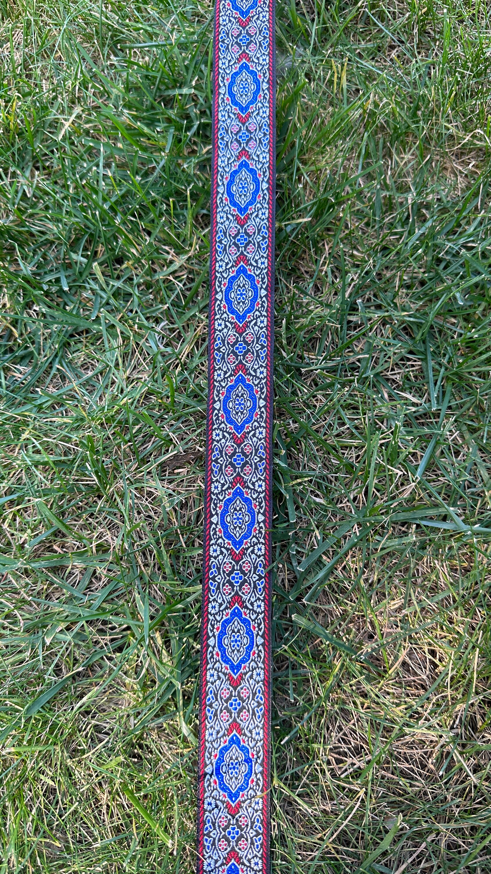 Medieval Inspired Blue Jacquard Ribbon Trim (1.37 Inches), Upholstery ...