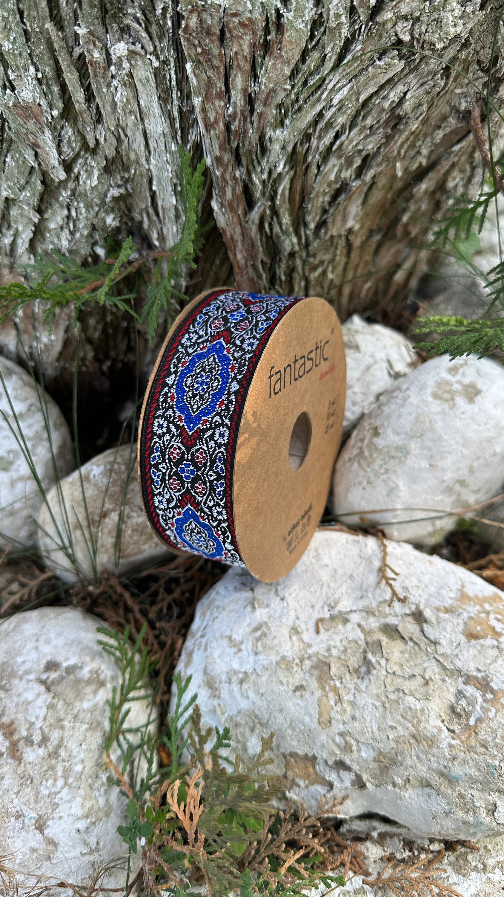 Medieval Inspired Blue Jacquard Ribbon Trim (1.37 Inches), Upholstery ...