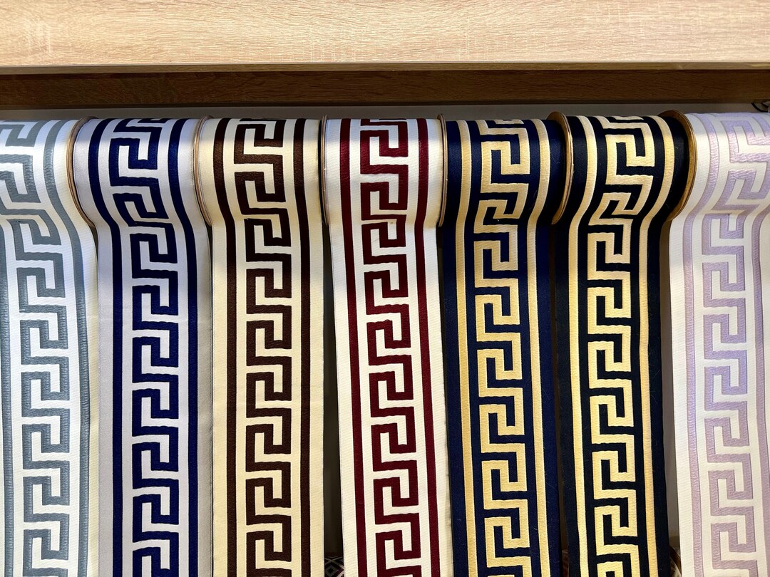 Greek Key Pattern Jacquard Ribbon, Embroidery Trim, 2.75 Inch , Drapery ...