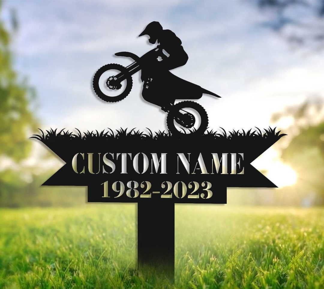 Bike Rider Memorial, Dirt Bike Stake, Biker Loss, in Memorial of Gift ...