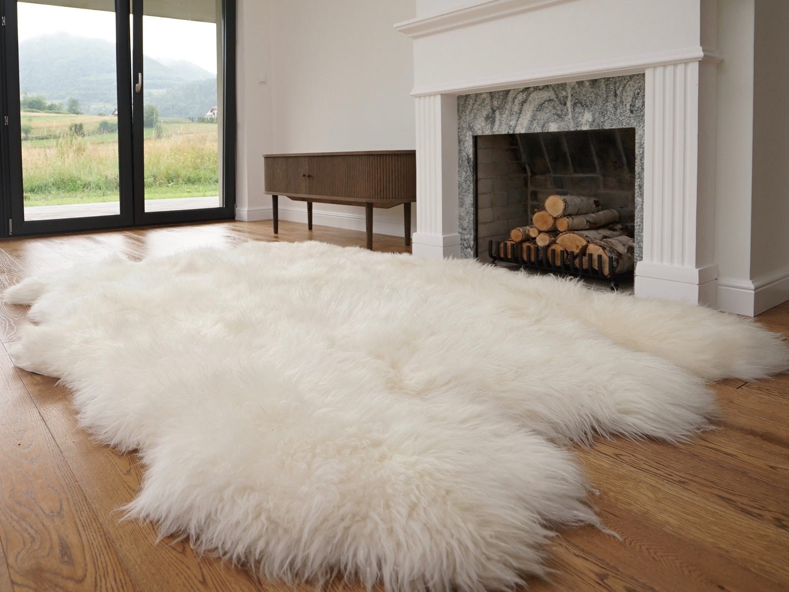 GIANT Rug SEXTO SHEEPSKIN White Throw Genuine Leather Sheep | Etsy