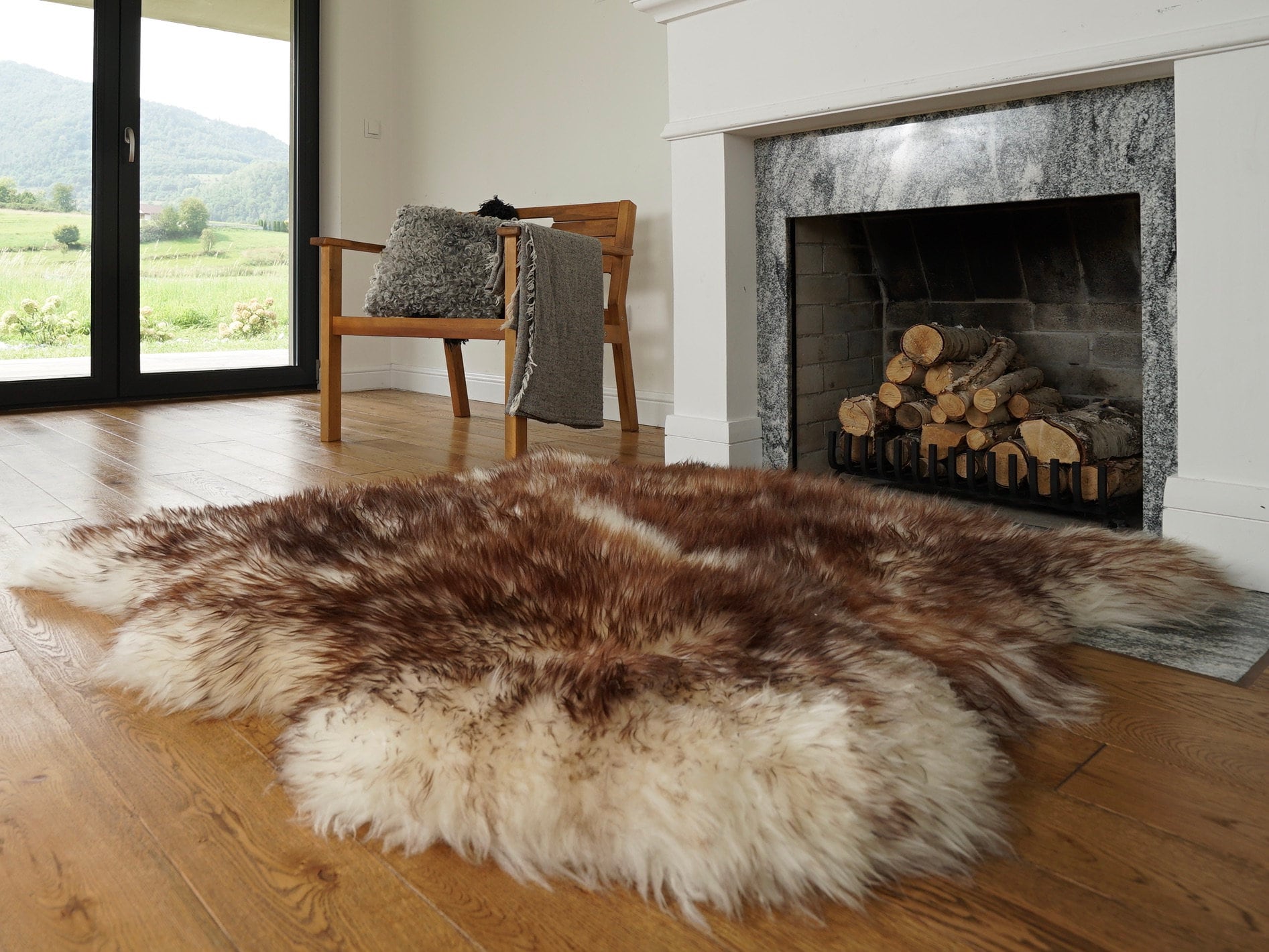GIANT SHEEPSKIN Double XXL Mouflon Throw Genuine Leather Sheep Skin 48 ...