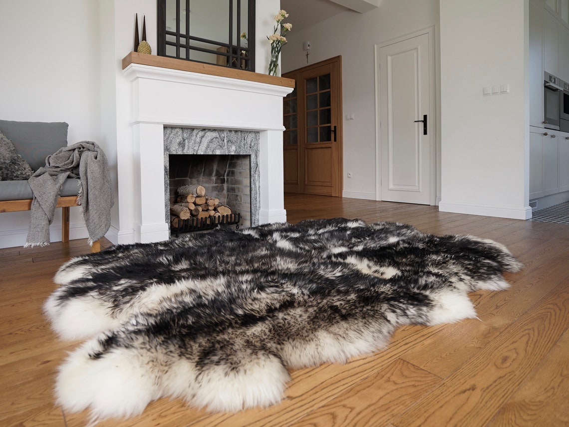 SUPER Sale Rug SEXTO SHEEPSKIN Mouflonthrow Genuine Leather - Etsy