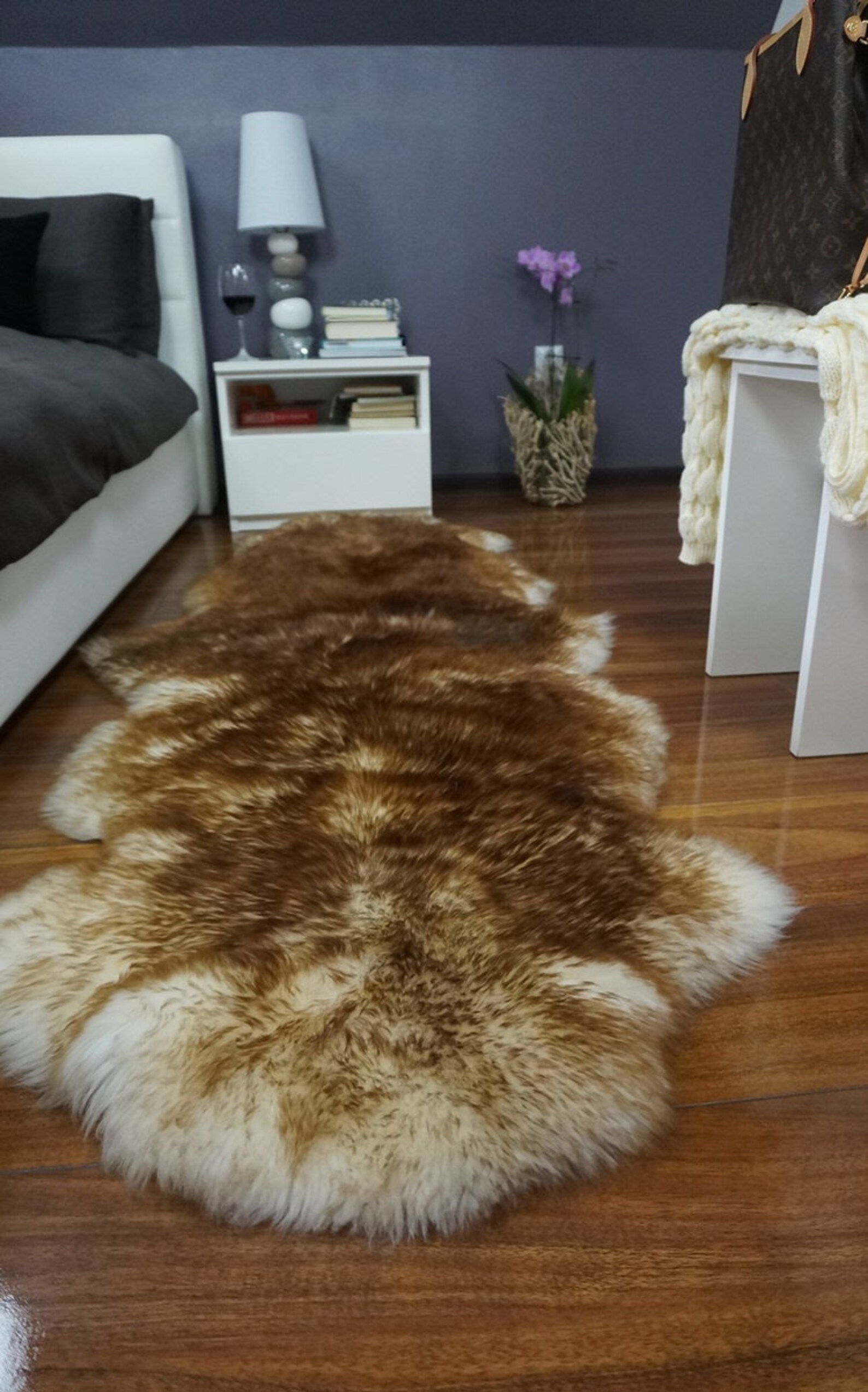 GIANT SHEEPSKIN Double XXL Mouflon Throw Genuine Leather Sheep | Etsy
