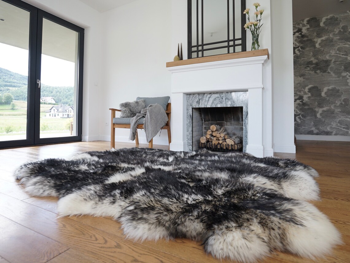 SUPER Sale Rug SEXTO SHEEPSKIN Mouflonthrow Genuine Leather - Etsy