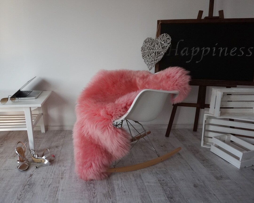 Regular SHEEPSKIN PINK Throw Genuine Leather Sheep Skin 48" X 28 ...