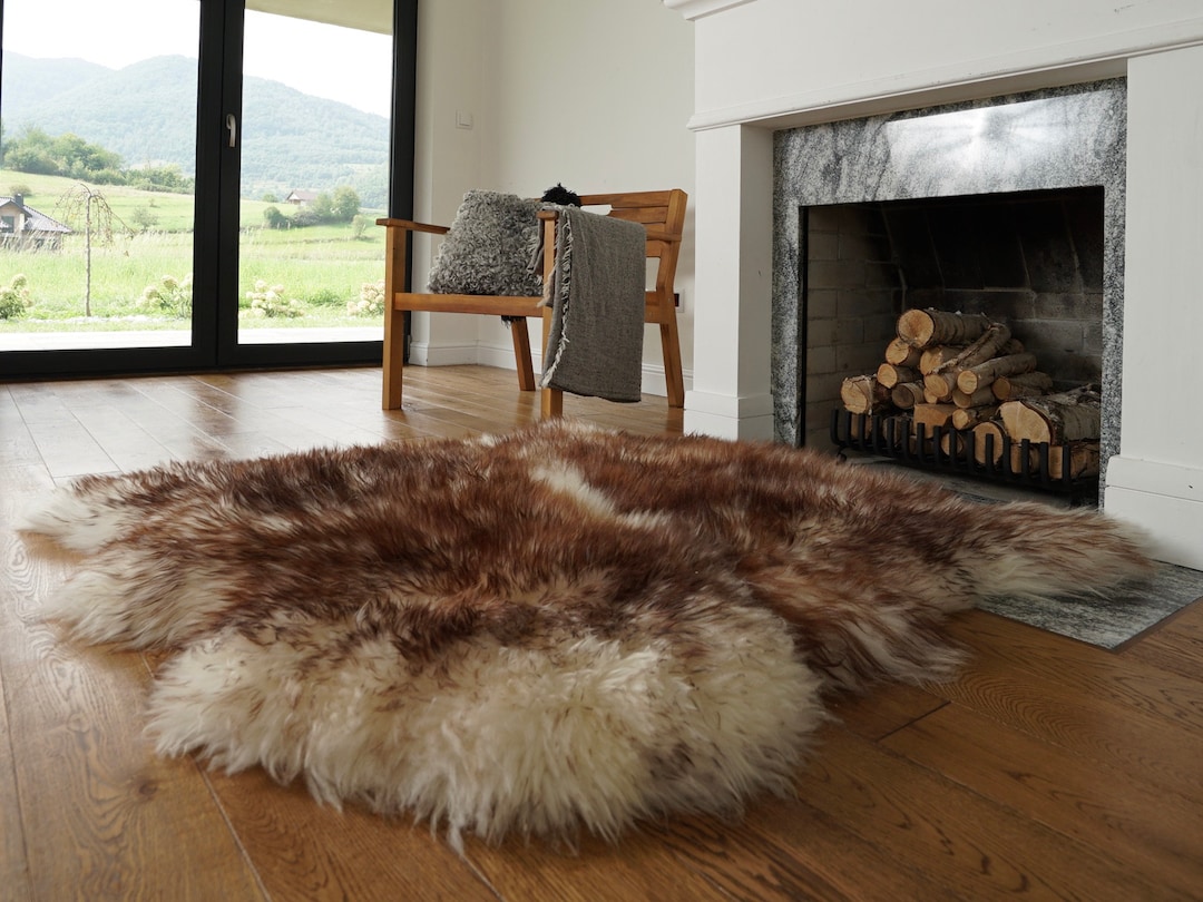 GIANT SHEEPSKIN Double XXL Mouflon Throw Genuine Leather Sheep Skin 48 ...