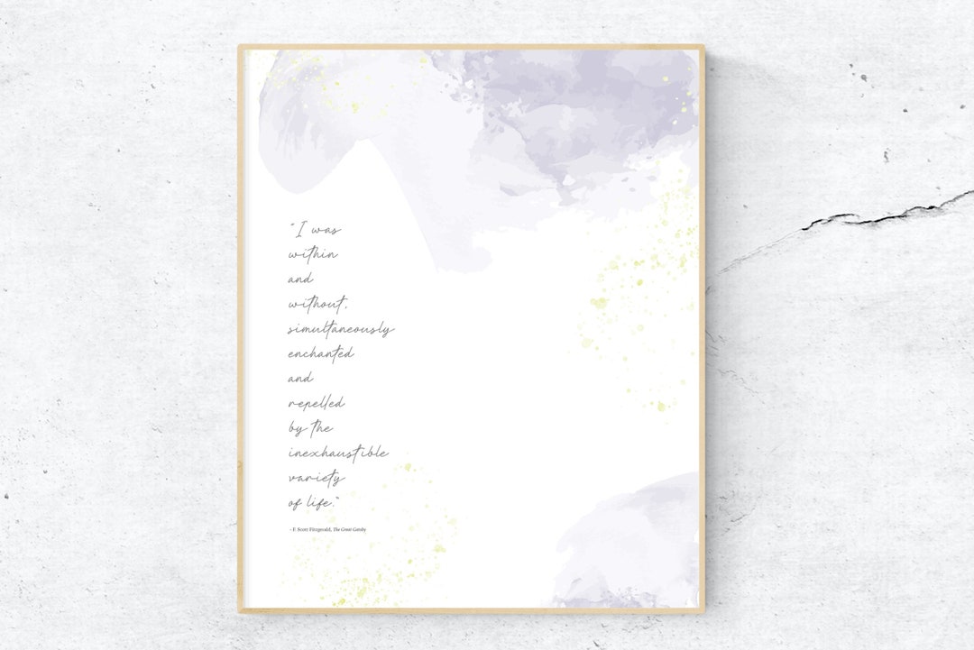 The Great Gatsby Quote Printable Art Digital Art Wall Decor Word Art ...