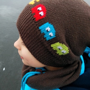 Pac-man Slouchy Beanie Hat / Merino Wool / Toddler / Child / Adult ...