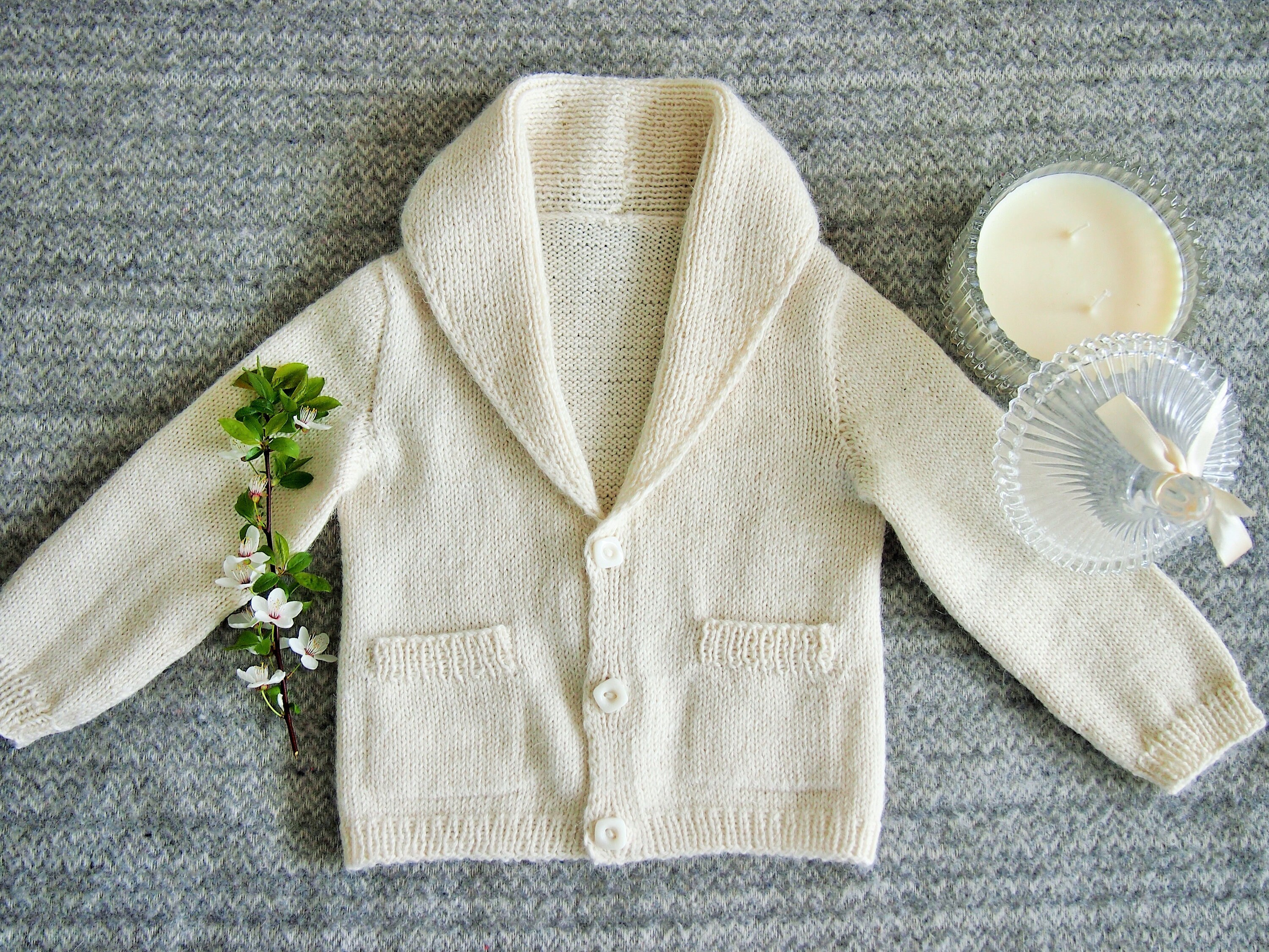 Boy Suit for Baptism, Christening. Shawl Collar Jacket, Suit Trousers ...