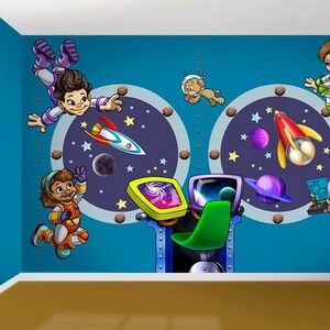 Cosmic Outer Space Intergalactic Planetary Space Station Mural Kit Room ...