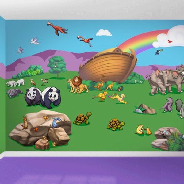 Noahs Ark Mural - Etsy