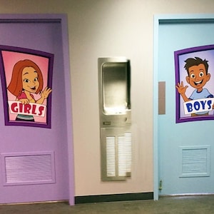 Boys and Girls (multiple Ages and Nationalities) Restroom/bathroom Door ...