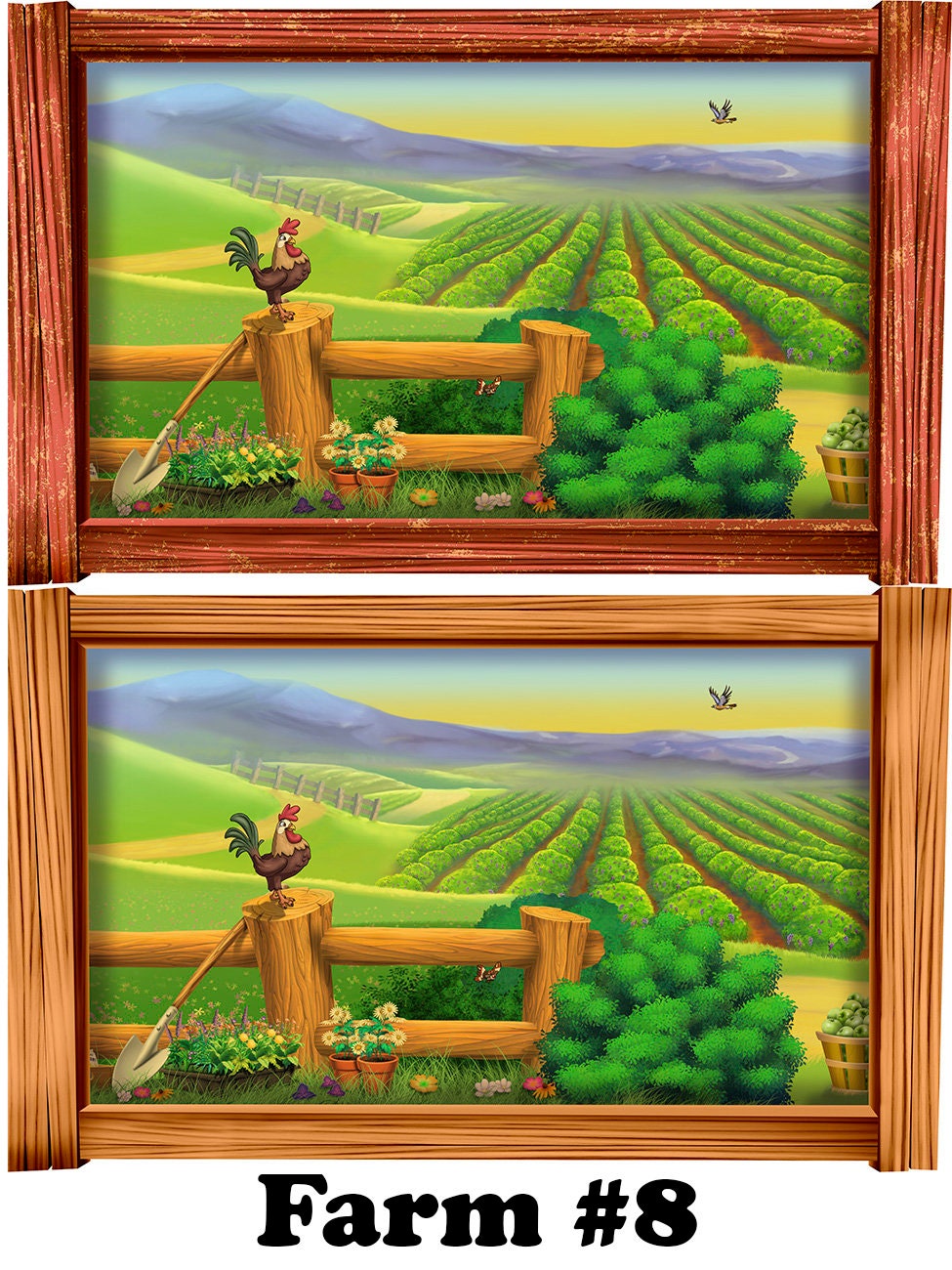 Peel and Stick Cartoon Country Farm Framed Mural Wall Art | Etsy