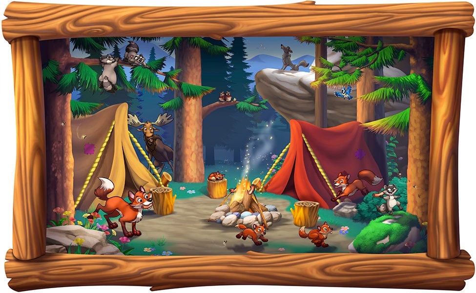 Camping Peel and Stick Reusable Framed Mural Wall Decal multiple ...