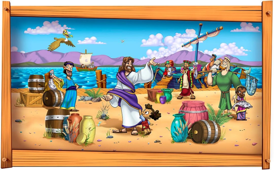 Biblical Jesus Calling His Disciples (fishers of Men) Depiction Framed ...