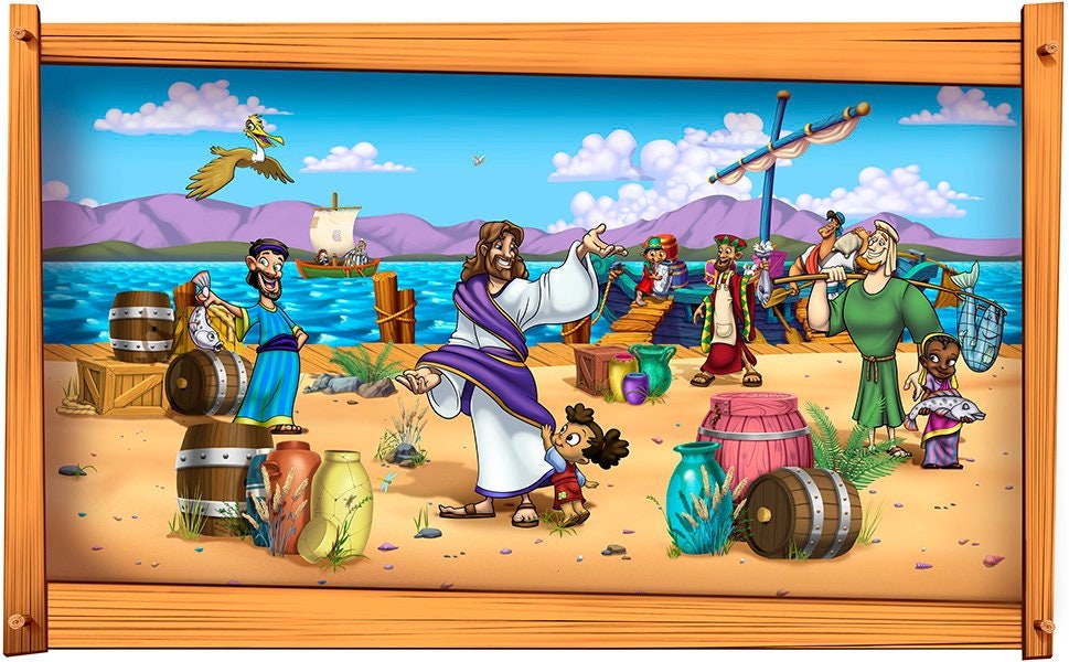 Biblical Jesus Calling His Disciples (fishers of Men) Depiction Framed ...