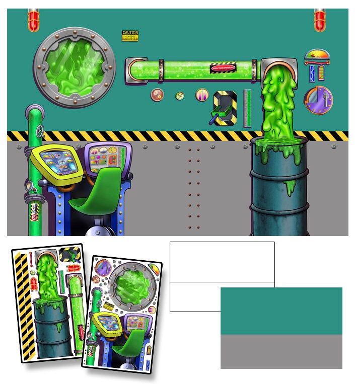 Industrial Slime Factory Fun Kids Peel and Stick Reusable Vinyl Wall ...