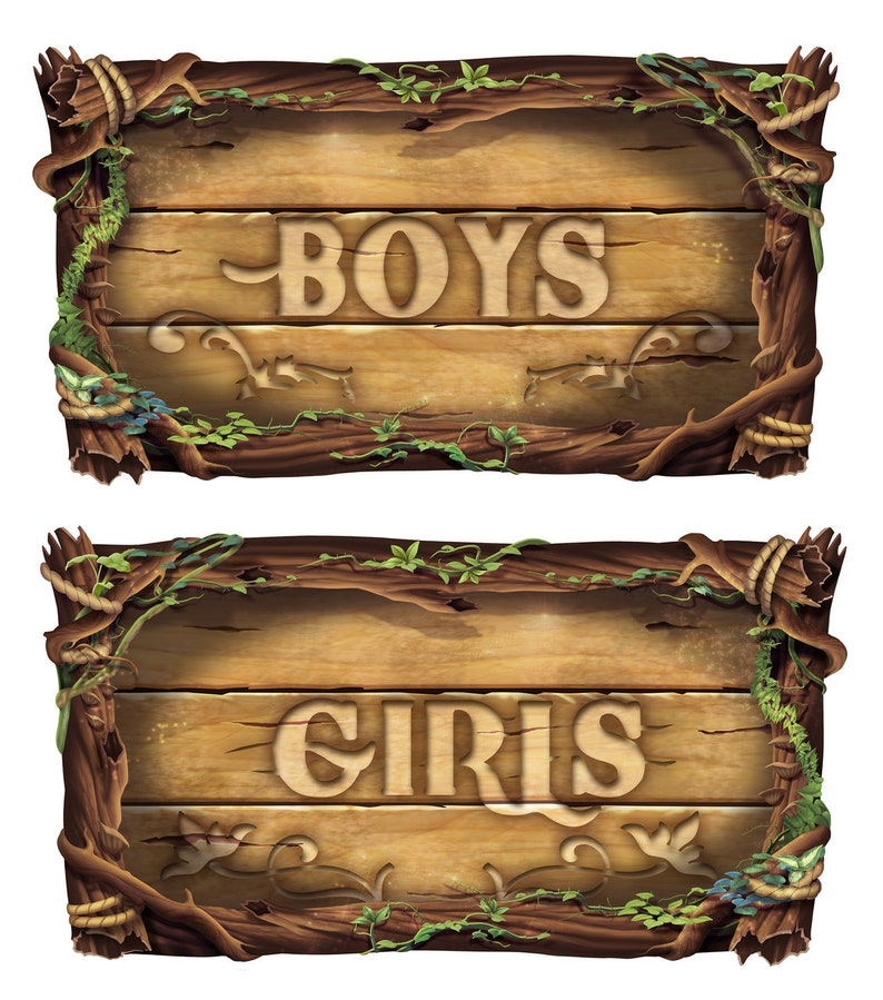 Fantasy Forest Themed Boys and Girls Restroom/bathroom Door Signs ...