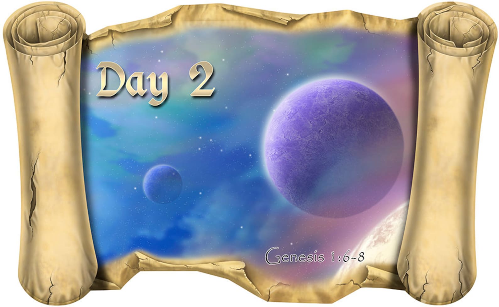 Biblical Story of Genesis Creation Scrolls Peel and Stick Reusable ...