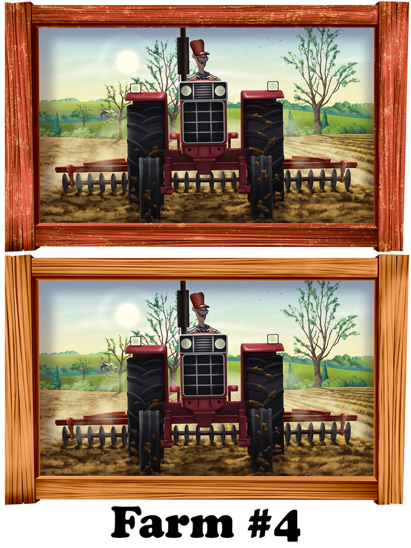 Peel and Stick Cartoon Country Farm Framed Mural Wall Art Decal ...