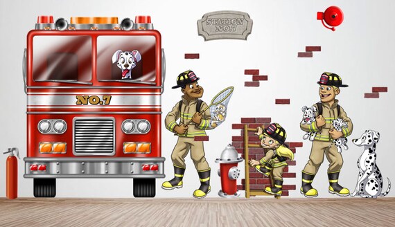 Firefighters Firemen Reusable and Removable Peel and Stick - Etsy