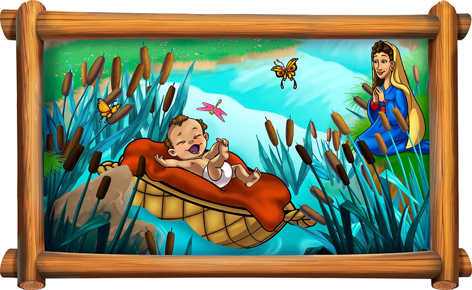 Baby Moses in Basket Mural Wall Peel and Stick Art Decal (choice of ...