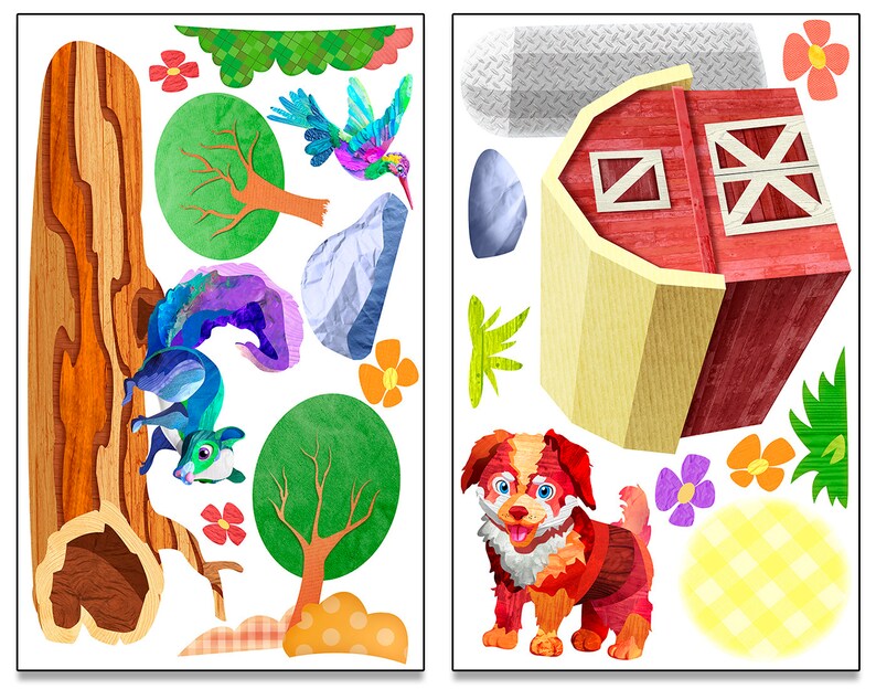 Calico Countryside Peel and Stick Reusable Vinyl Wall Decals - Etsy