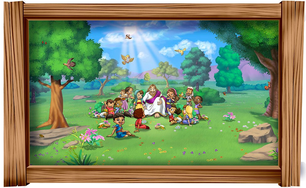 Biblical Jesus and the Children Peel and Stick Reusable Wall Decal ...