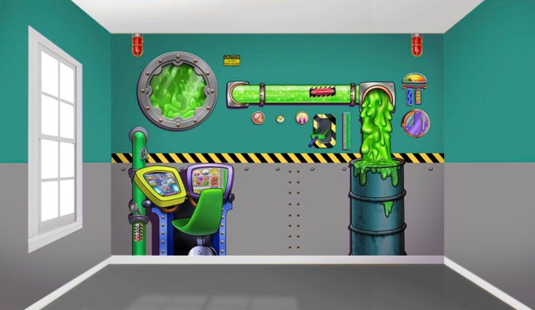 Industrial Slime Factory Fun Kids Peel and Stick Reusable Vinyl Wall ...