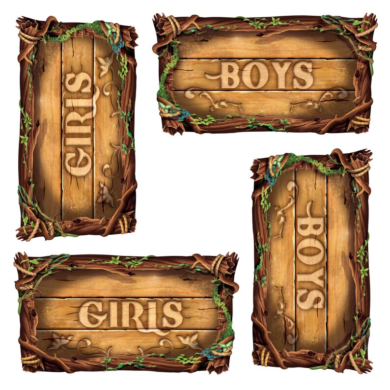 Fantasy Forest Themed Boys and Girls Restroom/bathroom Door Signs ...