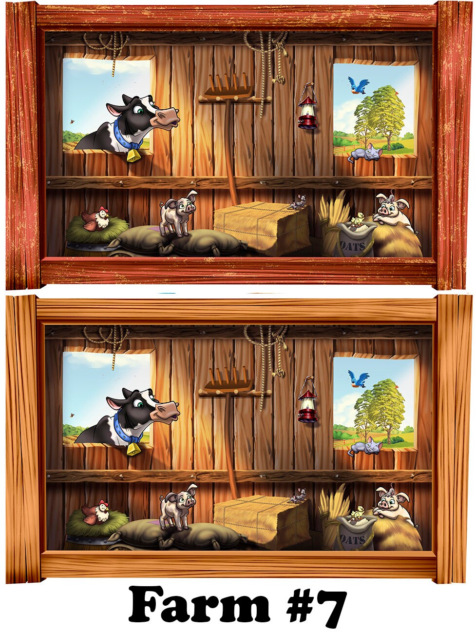 Peel and Stick Cartoon Country Farm Framed Mural Wall Art | Etsy