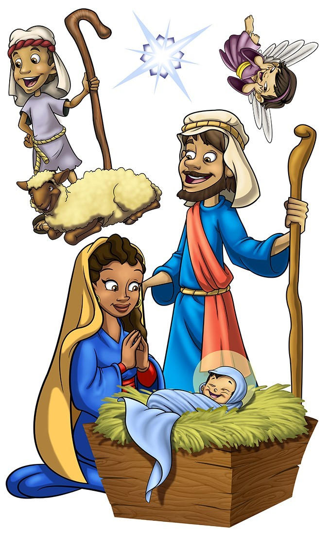 Nativity Characters Christmas Peel and Stick Reusable Vinyl Wall Decal ...