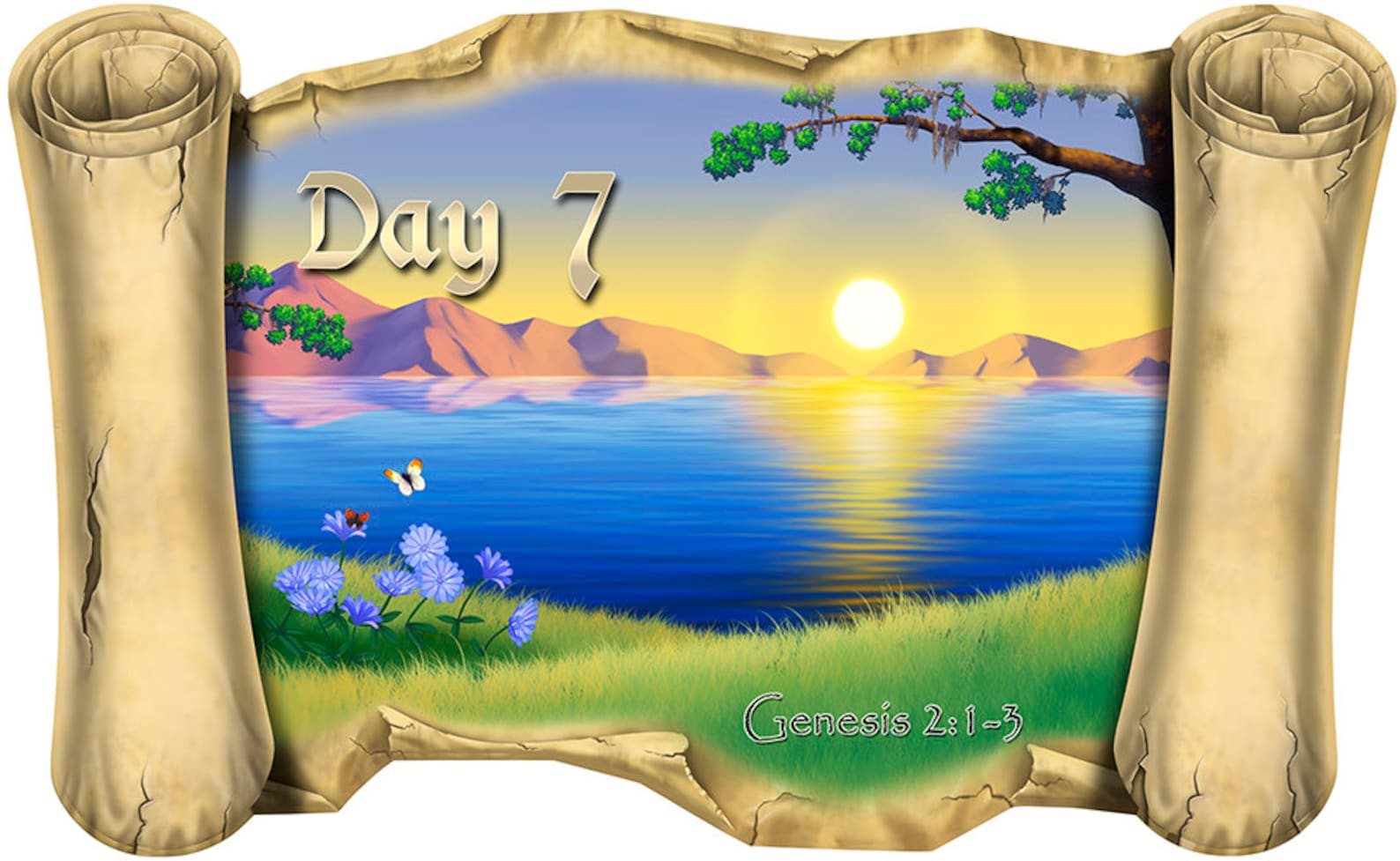 Biblical Story of Genesis Creation Scrolls Peel and Stick Reusable ...